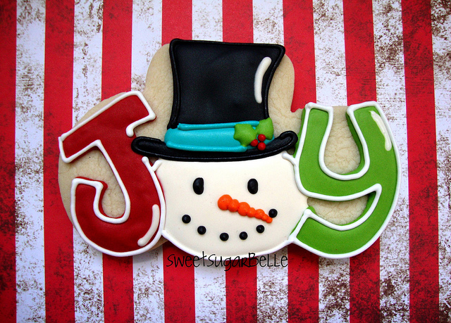 JOY Snowman Cookie {Day 9} - The Sweet Adventures of Sugar Belle