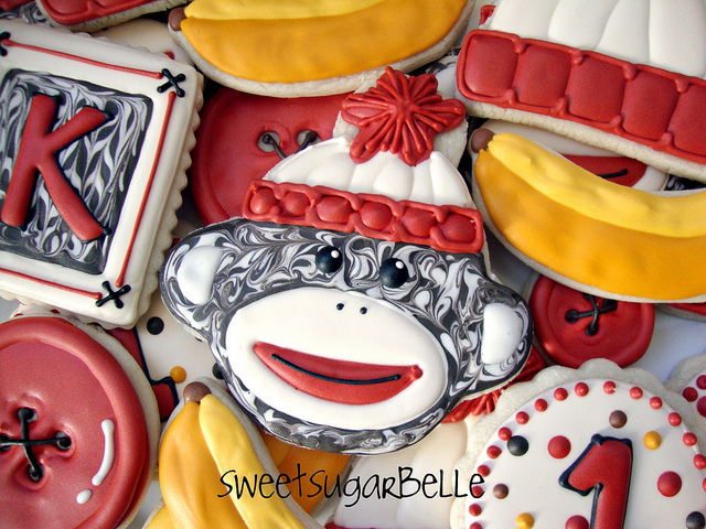 Kirsten's Sock Monkey Platter and Cupcake Sock Monkey Cookies {Day 12 ...