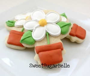 Potted Flower Cookies With a Snowman Cutter - The Sweet Adventures of ...