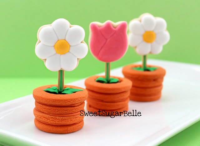 Flowers in Pots Cookies - The Sweet Adventures of Sugar Belle