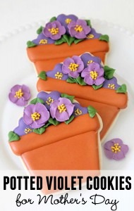 Pretty Potted Violet Cookies - The Sweet Adventures of Sugar Belle