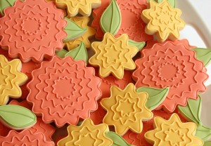 Flower Cookies With Leaves - The Sweet Adventures of Sugar Belle