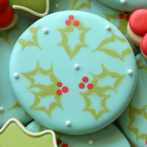 Easy Decorated Holly Cookies - The Sweet Adventures of Sugar Belle