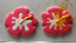 Decorated Hibiscus Cookies - The Sweet Adventures of Sugar Belle