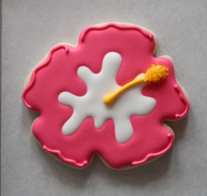 Decorated Hibiscus Cookies - The Sweet Adventures of Sugar Belle